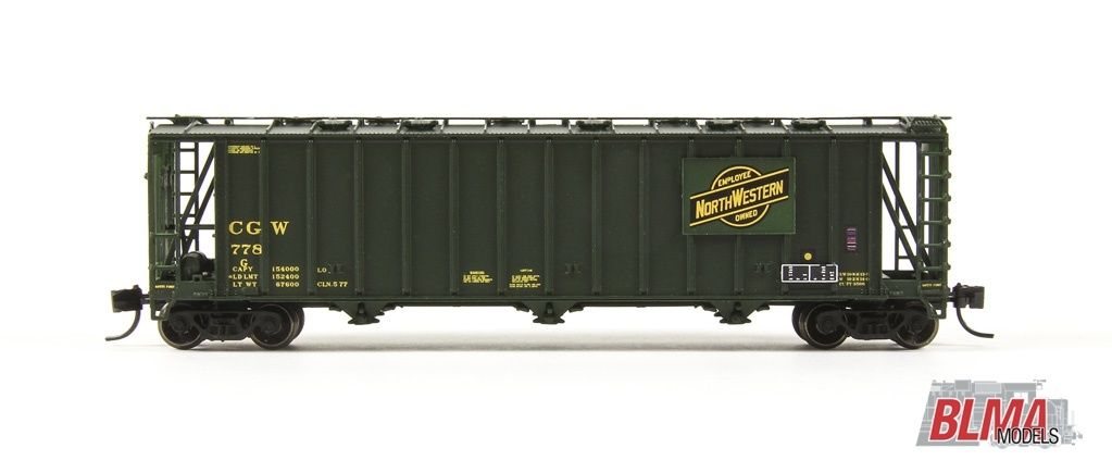 BLMA-N-Scale-CGW-NorthWestern-Covered-Hopper-Car-778-NEW-16007 ...
